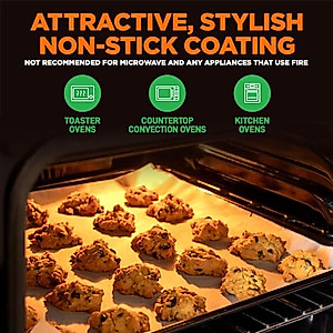 NutriChef Non Stick Baking Sheets, Cookie Pan Aluminum Bakeware, Professional Quality Kitchen Cooking Non-Stick Bake Trays with Silver Coating Inside and Outside, 1 Pair of Pans