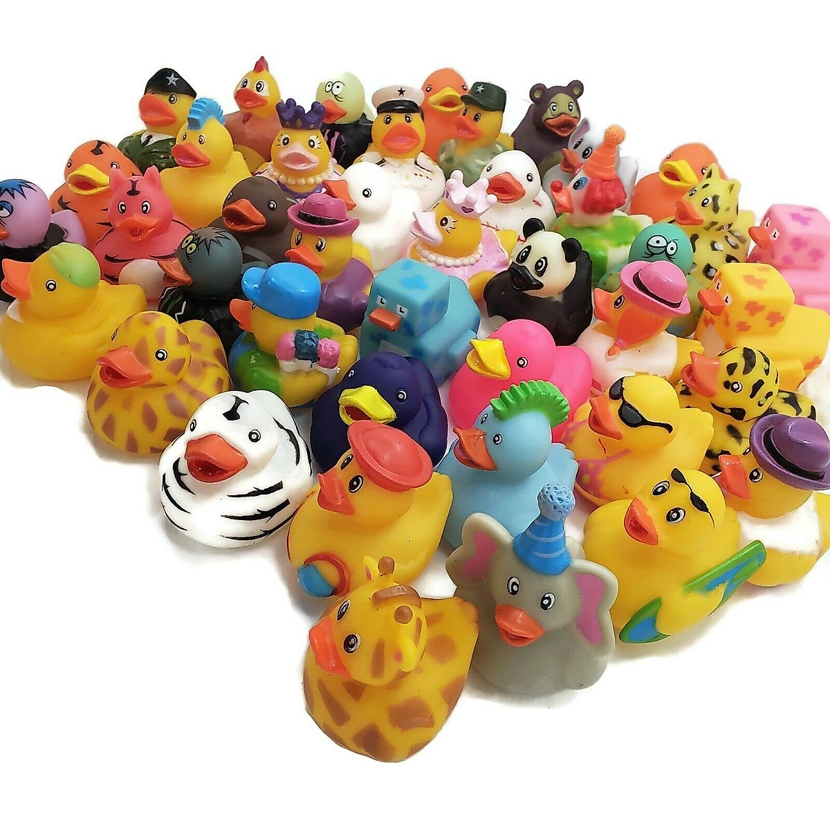 Assorted Colorful Rubber Duckies (2") Ducks Ducky Duck Ducking (6 Pack) Jeep Ducking Bath Tub Pool Toy