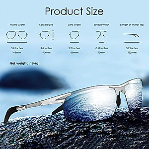 DADA-PRO Polarized Sunglasses Men Sport Driving Sun Glasses Ultralight Al-Mg Mirrored Shades UV400 Protection (Mirror)