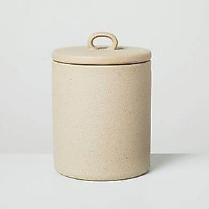 Hearth & Hand with Magnolia Sandy Textured Ceramic Bath Canister Natural Medium 5.75"