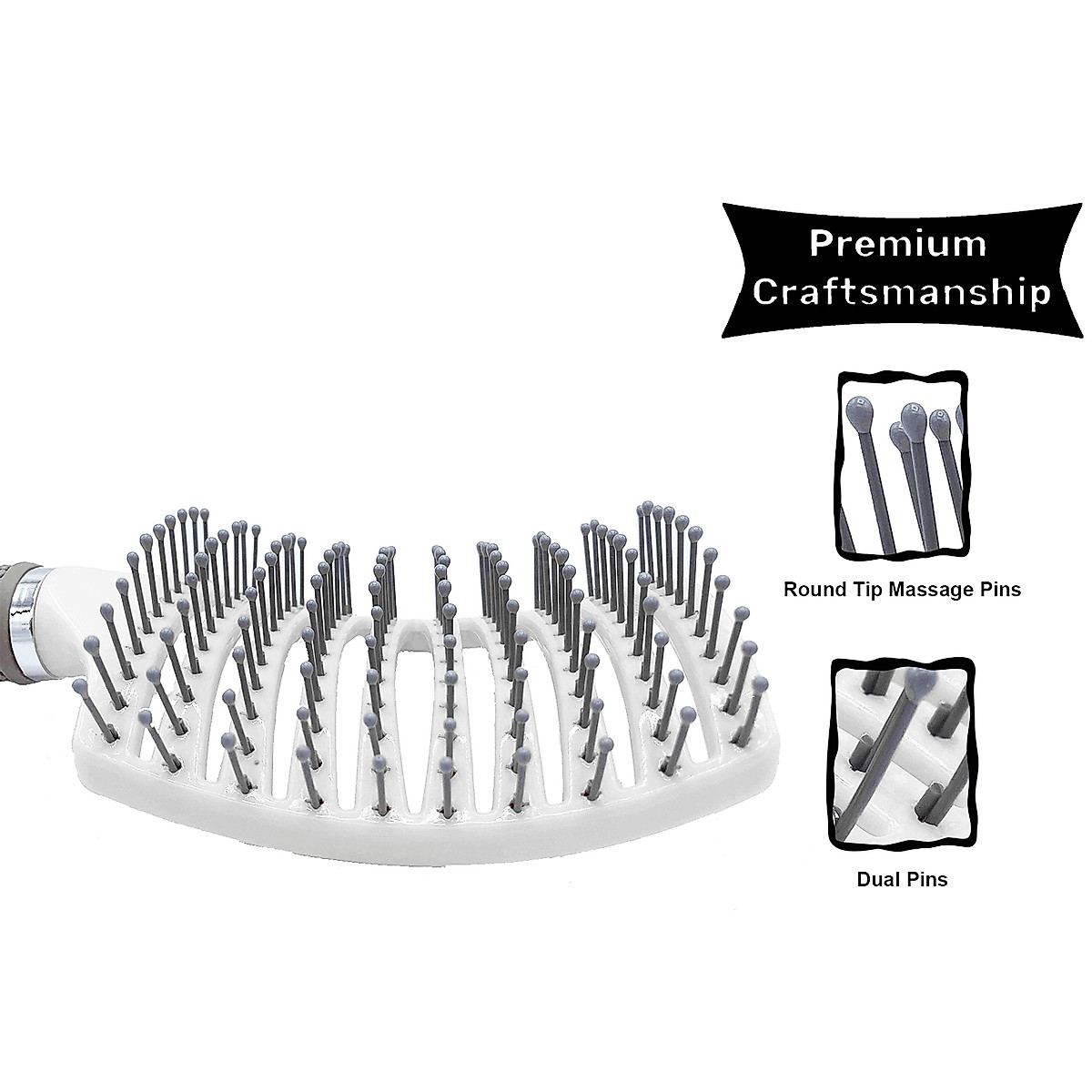 Curved Vented Hair Brush,Vent Brush, Styling for Thick Long Hair, Detangling Massage Brush for Women or Men, Fast Drying Blow Dryer Brush Wet/Dry