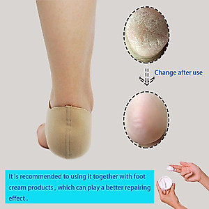 Moisturizing Socks 2 Pairs for Cracked Heel Repairs, Heel Protectors for Stocking Stuffers, Gel Socks Large Area to Protect Your Heel, Flesh