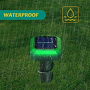 2024 2 Pack Solar-Energy Mouse Repellent with Screw-Shape Stakes Outdoor, Ultrasonic Mole Repellent for Lawn, Yard, Farmland, Keep Voles, Chipmunks, Squirrels, Snakes, Armadillos, Groundhogs Away