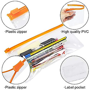 EOOUT 24 PCS Poly Zip Envelope, Pencil Pouch, Reusable Envelopes, Pencil Case Bulk, Bill Bag, 9 x 4.7 Inches, A6 Size, 10 Colors, for School and Office Supplies