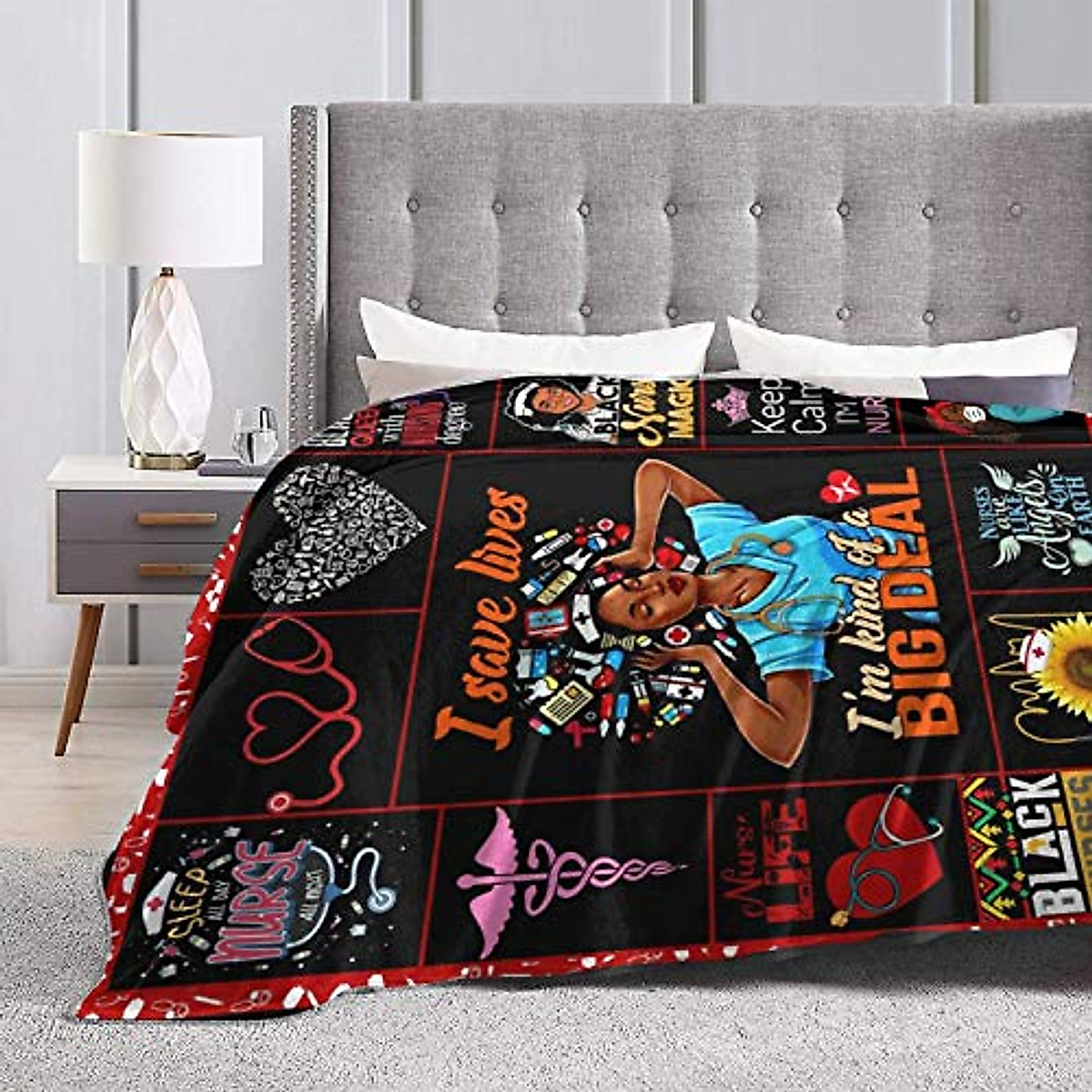 Healing Thoughts Blanket Fuzzy Comfort Soft Breast Cancer Awareness Throw Blanket Warm Hug Fleece Blanket Inspirational Gift for Women Men Patient Positive Energy Prayer Blanket for Bed Sofa 40"x50"