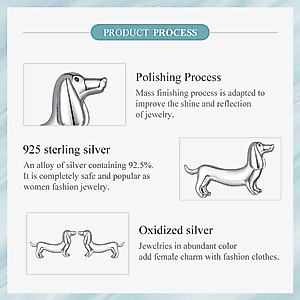MUNDELL 925 Sterling Silver Cute Dachshund Stud Earrings Puppy Dog Earrings for Women Animal Hypoallergenic Earrings Fine Jewelry