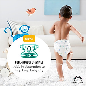 Amazon Brand - Mama Bear Gentle Touch Diapers, Hypoallergenic, Size 1, 196 Count (4 packs of 49)