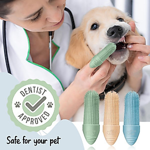 DR. Z'S GOODEEZ Pet Toothbrush for Dogs and Cats. Food Grade Silicone 360° Finger Brush. USA Dentist Approved!!