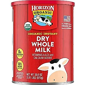 Costco Organic Dry Whole Milk 30.6OZ (1.91lbs) (1.91 Pound (Pack of 1)) (1.91 Pound (Pack of 3))
