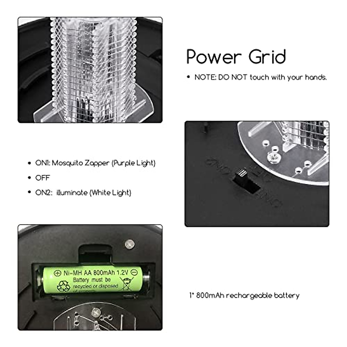 2 Pack Solar Bug Zapper Outdoor Mosquito Zapper Outdoor for Patio - Mosquito Killer & Lighting - 2 in 1 Waterproof Mosquito Repellent Fly Zapper for Outdoor