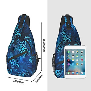 Sling Backpack,Crossbody Sling Bag For Men Women Travel Hiking Daypacks Pattern Rope Chest Shoulder Daypack (Sea Turtle)