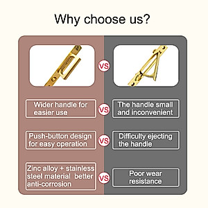 LWZH Brushed Nickel Pocket Door Edge Pull with Push Automatic Bounce Switch,Sliding Door Pull Hardware, Flush Hidden Handle (Gold)