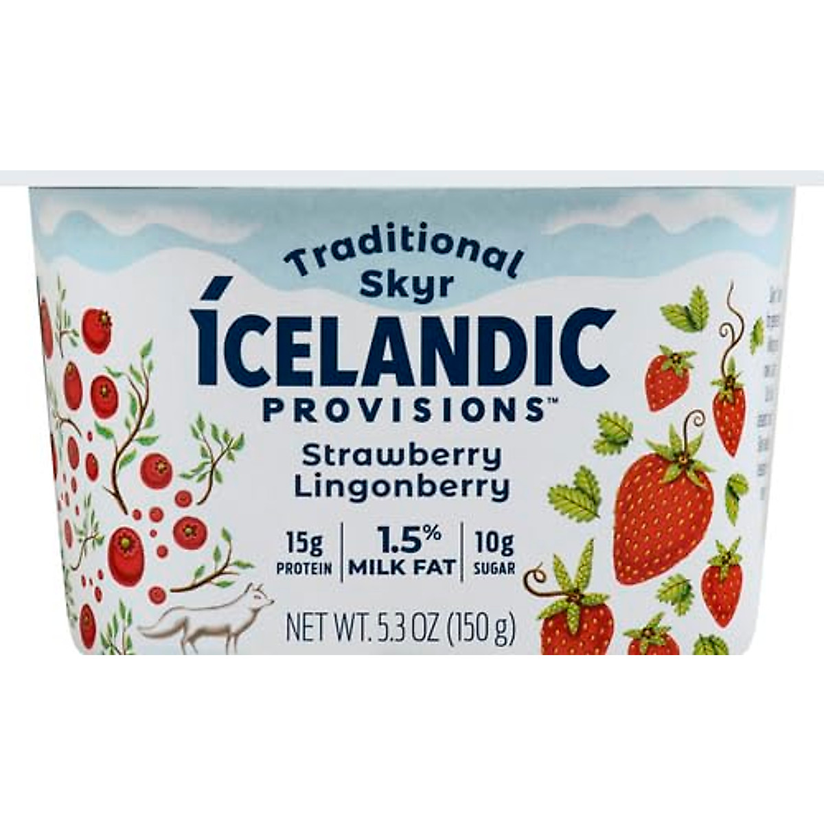 Icelandic Provisions, Strawberry and Lingonberry Thick and Creamy SKYR, 5.3 Ounce