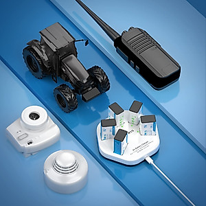 POWXS 9V Rechargeable Battereis Charger and 5 Pack 280mAh 9 Volt Ni-MH Rechargeable Batteries for Smoke Alarms, Guitar, Cameras, Toys & More