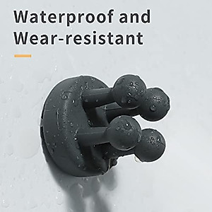 HANLIAN Adhesive Silicone Stick on Hooks, Multi-purpose Damage Free Hanging Hooks, Razor Holder for Shower Wall, Shower Hooks for Loofah Waterproof, Wide Use for Kitchen Bathroom Home Office (Style B)