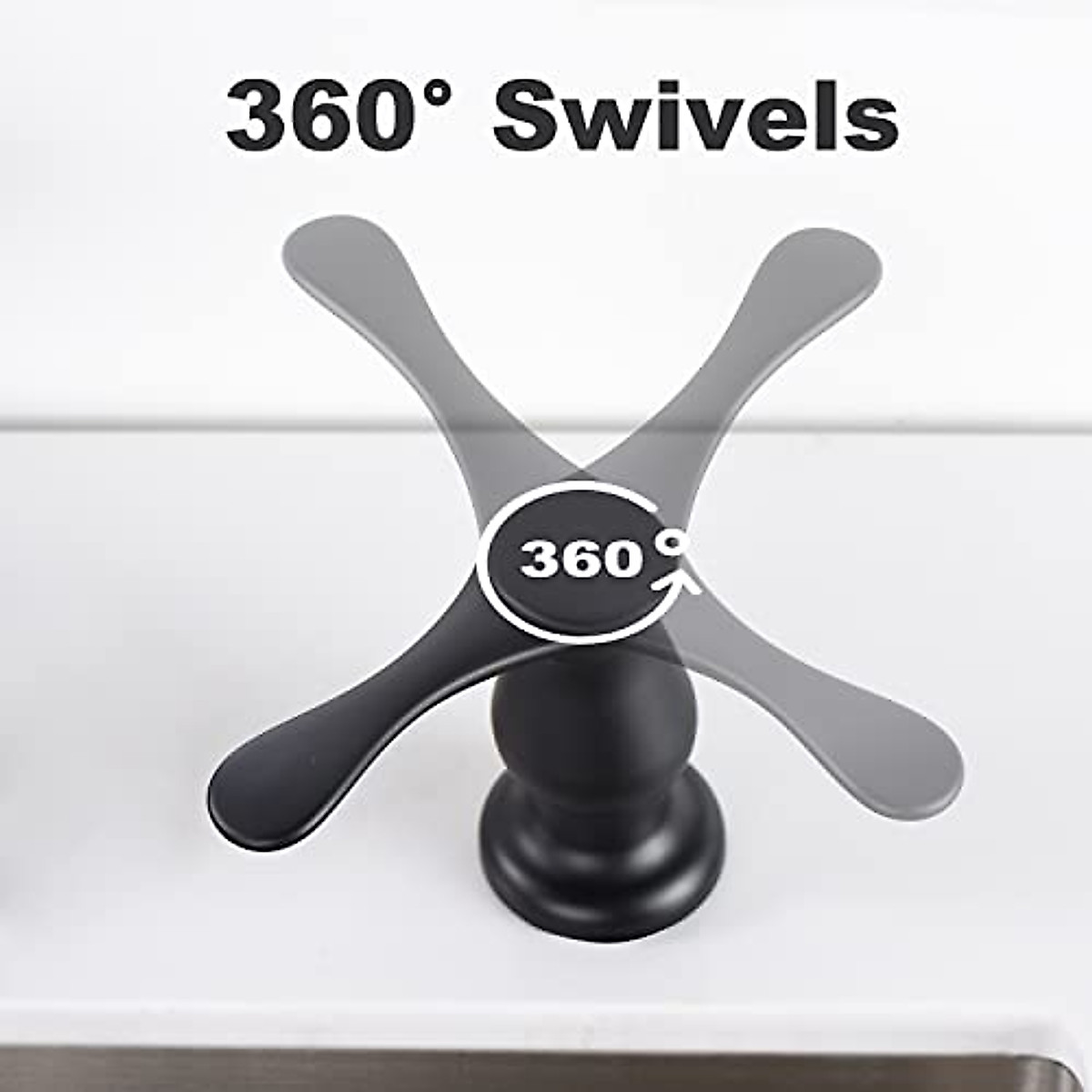 GAGALIFE Sink Soap Dispenser Matte Black, Built in Soap Dispenser with 13 OZ Bottle, Lotion Dispenser for Kitchen Sink, Refill from The Top