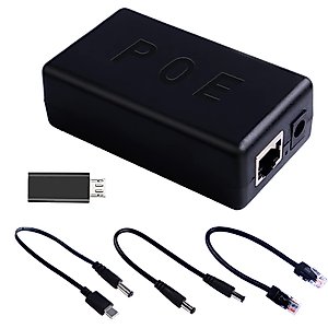 GeeekPi USB-C PoE Splitter Gigabit, PoE to USB-C 5V 4A Power Supply 48V to 5V IEEE802.3af Power Over Ethernet to USB Type-C Adapter for Raspberry Pi 4B/3B+/3B, Tablets, Dropcam
