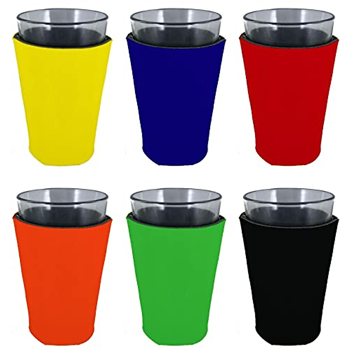Blank Foam Pint Glass Coolies (Variety Color 6 Pack)