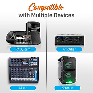 PYLE Compact UHF Wireless Microphone System - Pro Portable 1 Channel Desktop Digital Mic Receiver Set w/ Belt-Pack Transmitter, Receiver, Headset and Lavalier Mics, XLR, For Home, PA PDWM1988B,Black