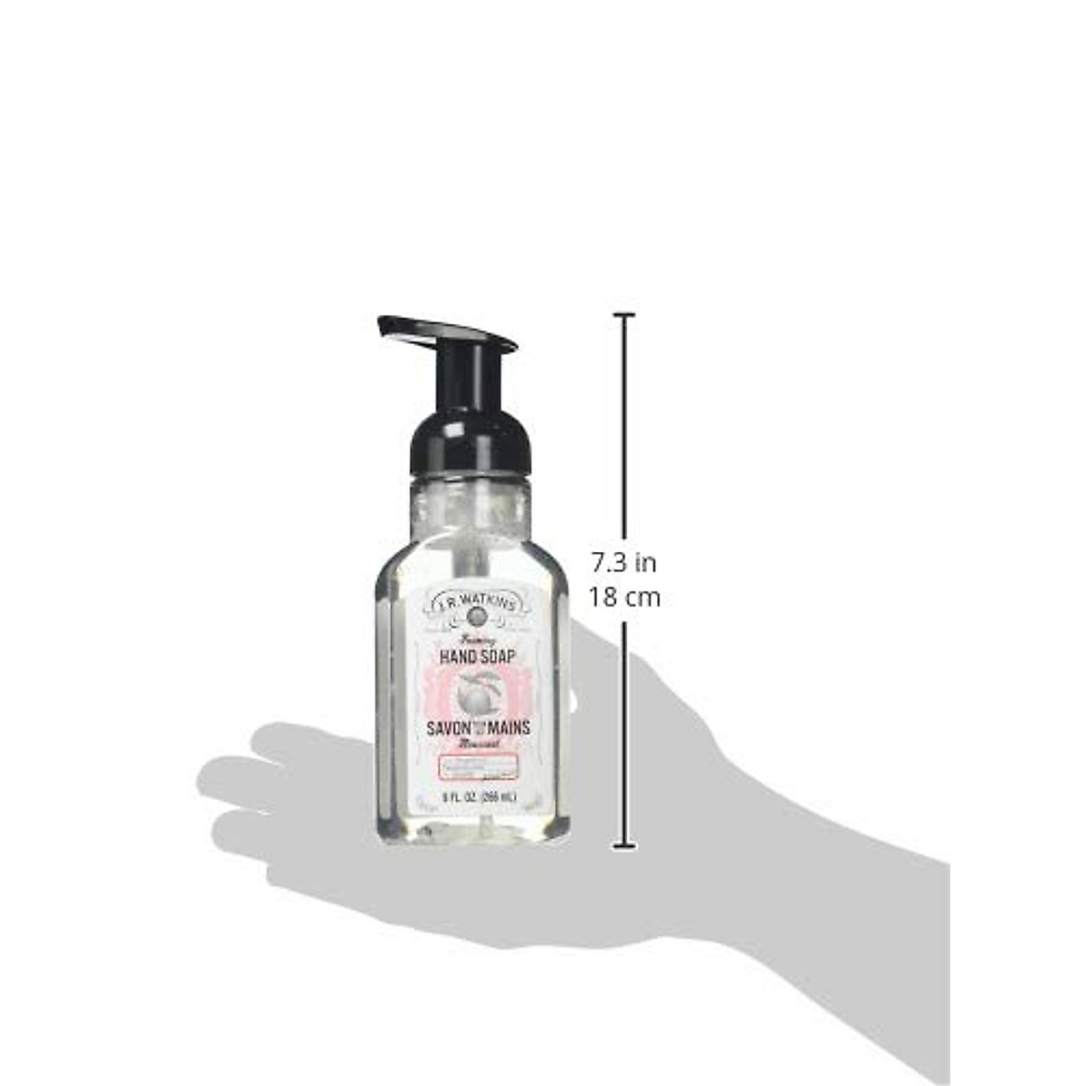 J.R. Watkins Foaming Hand Soap Pump with Dispenser, Moisturizing All Natural Hand Soap Foam, Alcohol-Free, Cruelty-Free, USA Made, Use as Kitchen or Bathroom Soap, Grapefruit, 9 fl oz, 6 Pack