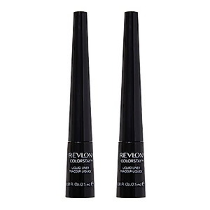Liquid Eyeliner by Revlon, ColorStay Eye Makeup, Waterproof, Smudgeproof, Longwearing with Ultra-Fine Tip, 251 Blackest Black, 0.08 Fl Oz (Pack of 2)