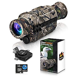 CREATIVE XP Infrared Night Vision Monocular Telescope for 100% Darkness - IR Digital Monocular, High-Tech Spy Gear for Hunting & Surveillance - Save Photo & Video with Card Reader Included