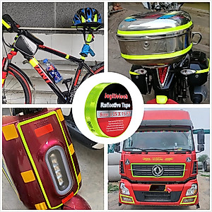 Yellow Reflective Tape 1 Inch X 75 Feet Outdoor Waterproof Adhesive Reflective Stickers High Visibility Reflector Tape Conspicuity Safety Tape for Cars Clothing Bikes Motorcycle Mailbox (Green)