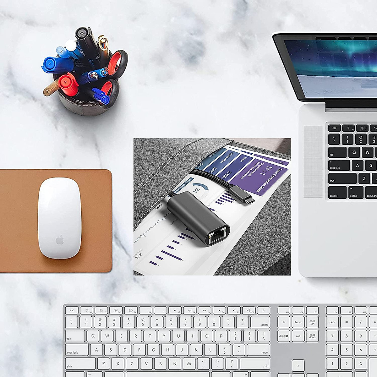 USB C to Ethernet Adapter, Xizoho RJ45 to USB Type-C Gigabit Ethernet LAN Network Adapter, Compatible with MacBook Pro, MacBook Air, iPad Pro, Surface, XPS and More