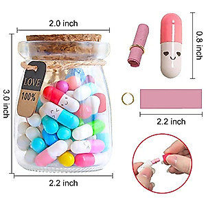 Capsule Letters Message in a Bottle, Romantic Love Capsule Pills Gift for Boyfriend Husband Girlfriend Wife Friend Birthday Christmas Anniversary Valentine Day Father Day