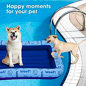 Schwimmer Dog Pool Float For Large Dogs - Dog Floats for Pool, Lake, River&Ocean - Dog Pool Floats for Small, Medium & Large Dogs - Durable & Thick Dog Float for Pets,Kids & Adults up to 220lbs - Blue