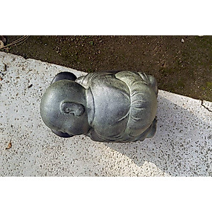 Shaolin Monk on Elephant Buddha Zen Garden Statues Good Luck Elephant - Rustic Green