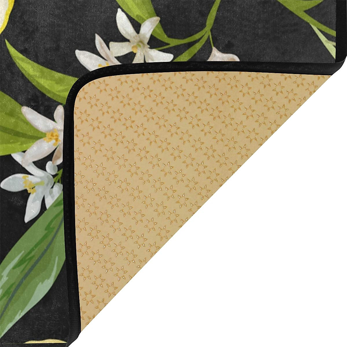 Blueangle Lemon Flower Pattern Professional Grade Anti-Fatigue Kitchen & Office Comfort Mat, 20x39, Non-Slip Bottom