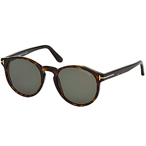 Tom Ford Classic Rectangular Sunglasses, Brown (Avana Scura/Verde), 51