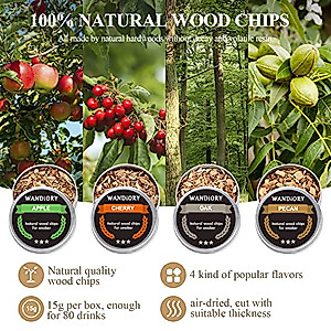 Whiskey Gifts for Men, Cocktail Smoker Kit, WANDiORY Original Bourbon Whisky Drink Smoker Infuse Kit Includes 2 Whiskey Ice Stones, Birthday Gifts for him/Father/Husband/Father's Day/Halloween/Christmas（No Butane）