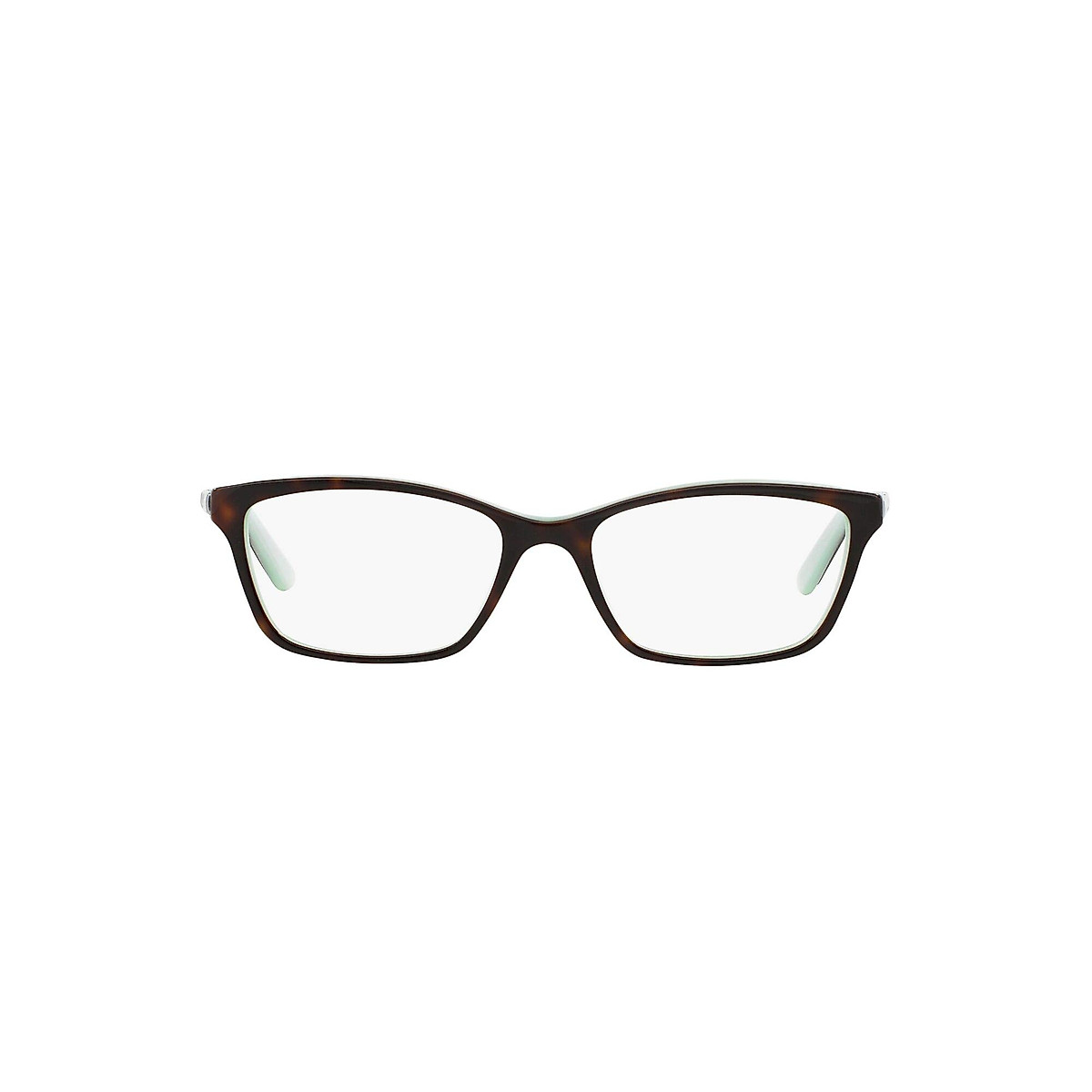 Ralph by Ralph Lauren Women's RA7044 Cat Eye Prescription Eyewear Frames, Shiny Havana On Aquamarine/Demo Lens, 52 mm