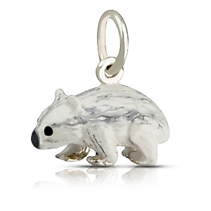 WithLoveSilver Sterling Silver 925 Cute Enamel 3D Wombat Pendant