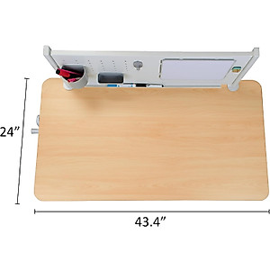 ApexDesk Height Adjustable Study Desk 43" with Drawer & Chair (Desk and Chair Bundle – KD Series Grey)