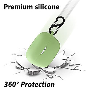 Geiomoo Silicone Case Compatible with JBL Tune 130NC TWS, Protective Cover with Carabiner (Luminous Green)