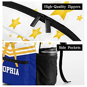 SunFancyCustom Custom Blue Gold Cheer Cheerleader Personalized Causual Shoulder Bag Sports Leisure Camping Backpack for Women Men