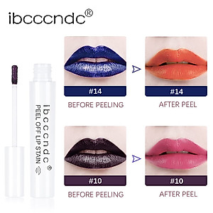 ibcccndc Peel Off Lip Stain Kit Long Lasting Smudge Proof, Waterproof,Tattoo Lipstick 2 Colors Lip Stain for Hyper-Brilliant Color Lips (Charming 10&14)