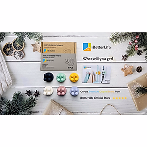 iBetterLife Razor Holder for Shower Hooks – 4Pcs Self Adhesive Wall Mounted Single Hook for Hanging Toothbrush, Functional Waterproof Utility Plug Holder for Bathroom Kitchen Living Room Office