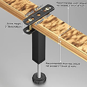 Wlrrcwdttc Adjustable Height Bed Frame Center Support Legs 7.28-10 inch, Metal Bed Legs for Steel Bed Frame/Wooden Bed Center Slat/Furniture, Heavy Duty Bed Legs Replacement -Black Bed Legs Set of 4