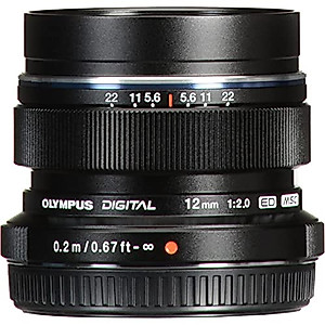 OM System OM-5 Mirrorless Digital Camera with M.Zuiko Digital ED 12mm f/2 Lens, Olympus Camera, Black