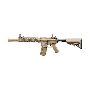 Lancer Tactical Gen 2 M4 SD Long Rail 9" Electric Airsoft AEG Rifle - Full/Semi-Auto - Desert/Nylon Polymer