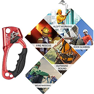 SZCQ SRT Climbing Equipment Hand Ascender Light Alloy Mountaineering Rock Ergonomic Rappelling Gear Handled Right asender Arborist Tree Climber Rigging (Blue,Right Hand)