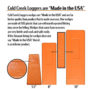 Cold Creek Loggers - Made in USA ! - 5.5 Inch Felling Wedge Chain Saw Logging Supplies Set of 4