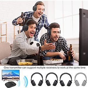 SIMOLIO SM-826D 2.4GHz Digital Wireless Headphone for TV, No Delay, 100 ft Work Range, Tone Options, Voice Amplification TV Headphone Ideal for Seniors and Hard of Hearing, USB Charging & Sharing Port