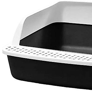 PETSOLA Open Scoop Litter Box, Semi-Enclosed, Detachable Riser with High-Sided Litter Box, Blue