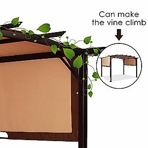 BBQ Gazebo Canopy 12' x 9' Pergola Kit Metal Frame Gazebo &Canopy Cover Patio Furniture Shelter Grill Gazebo Shelter for Patio, Garden