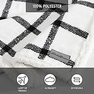 Eddie Bauer- King Blanket, Ultra Soft & Cozy Plush Home Décor, All Season Bedding (Bunkhouse Plaid White, King)